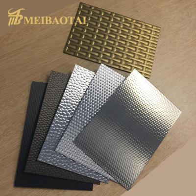 China Silver Gold Rose Color Plating Embossed Stainless Steel Sheet with 0.85mm Thickness and Mirror/Embossed Surface Treatment for sale