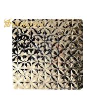 China 201 Stainless Steel Gold Silver PVD Coated 0.85mm Thickness Embossed Stainless Steel Sheet for Decorative Plate for sale