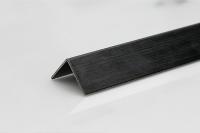 China Black Brushed Stainless Steel Tile Trim V Shape DIN Standard 2438MM Length for sale