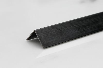 China Black Brushed Stainless Steel Tile Trim V Shape DIN Standard 2438MM Length for sale