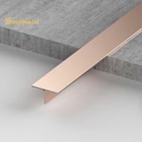 China 10FT Length Stainless Steel Tile Trim with Rose Gold PVD Coating and 201 Grade for Decorative Metal Edge Trim for sale
