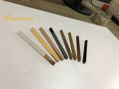 China Golden Mirror Finished 304 Stainless Steel Tile Trim with T Shape for Corner Metal Profile for sale