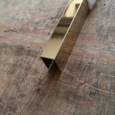 China U Slot Decorative Stainless Steel Tile Trim 201 304 Mirror Color Finish for sale