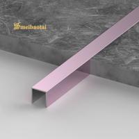 China Purple Stainless Steel Square Edge Tile Trim , U15mm Stainless Steel Floor Trim for sale