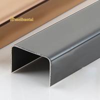 China Decorative U Slot Stainless Steel Tile Trim 201 304 Mirror Finished for sale