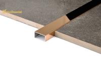 China 3048MM Length Mirror Tile Trim PVD Rose Gold Stainless Steel U Trim for sale