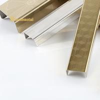 China U Slot Stainless Steel Tile Trim 201 304 color Embossed Finish Profiles for sale