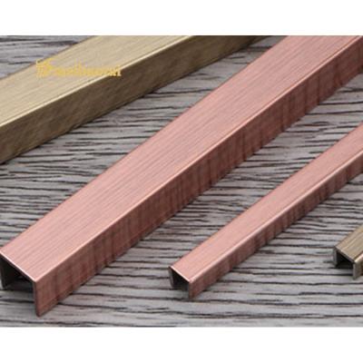 China Rose Bronze Brushed U Shape Stainless Steel Tile Trim for sale
