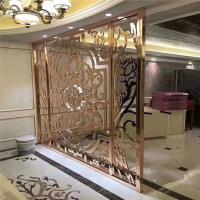 China CNC Cutting Aluminum 8mm Thickness Rose Gold Metal Room Divider Partition for sale