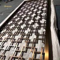 China Brown Color Customized Size Hairline Surface Stainless Steel Room Divider Metal Room Divider for sale