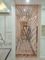 China Mirror Rose Gold Metal Room Divider 200x300mm Laser Cutting for sale