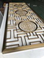 China Ss304 Stainless Steel Room Divider Golden Color Hairline Decoration Wall for sale