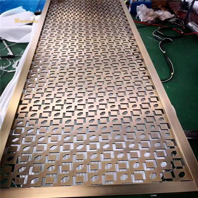 China PVD Gold Black Coated Stainless Steel Room Divider with Hairline Finish in Custom Size for sale