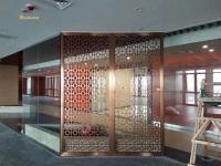 China Rose Gold Coated 8mm Thickness Stainless Steel Room Divider with Laser Cutting Technique for sale