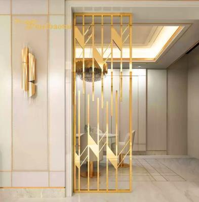 China PVD Gold Coated Stainless Steel Room Partition GB Standard Size 1x2.5meter for sale