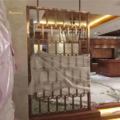 China Decoration Metal Screen Laser Cut Room Divider Stainless Steel In Dining Room for sale