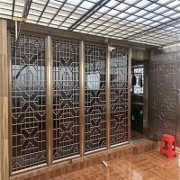 China Laser Cutting 8mm Thickness Hairline Finish Stainless Steel Room Divider Metal Partition for sale