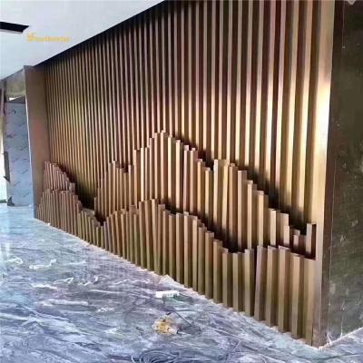 China Rose Gold Coated Stainless Steel Room Divider with Laser Cutting Technique and Customized Size for sale