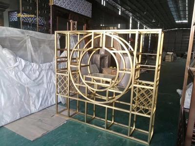 China Gold Mirror  Hairline Stainless Steel Room Divider Decoration Room ,Lobby for sale