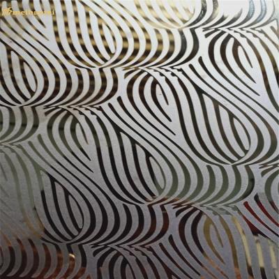 China 4 Feet Simple Pattern Etched Stainless Steel Sheet Elevator Lift Decorative for sale
