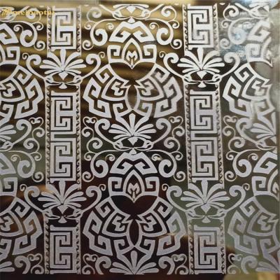 China 304 Grade Mirror Etched Stainless Steel Sheet 1219x2438mm for Elevator Decoration for sale