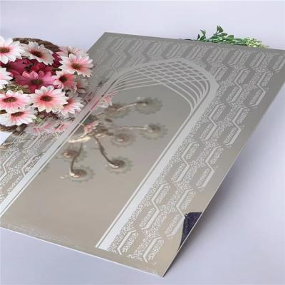 China Grade 304 Mirror Etched Stainless Steel Sheet 1219x2438mm for Elevator Decoration Plate for sale