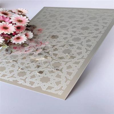 China 4*8FT Mirror Finish Customized Etched Stainless Steel Sheet for Elevator Decoration for sale