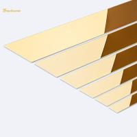 China 0.55mm Thickness SS304 Mirror Stainless Steel Tile Trim with Gold PVD Coating for Wall and Floor Edging for sale