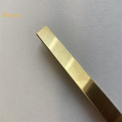 China 201 304 Decorative Stainless Steel Tile Trim T Shape Gold Hairline Finished for sale