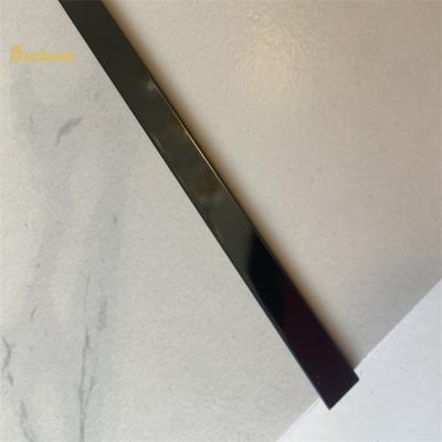 China 8K Black Finished Stainless Steel Tile Trim For Corner Metal Profile GB Standard for sale