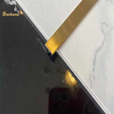 China Matt Gold Finished Stainless Steel Tile Trim For Corner Metal Profile GB Standard for sale