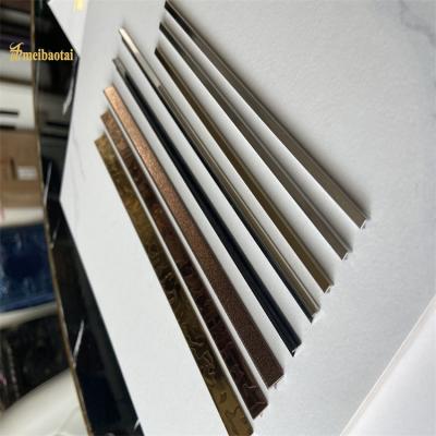 China 201 304 Decorative Stainless Steel Tile Trim Gold Embossed Finished for sale