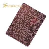 China Rose Gold Brown Plating Embossed Stainless Steel Sheet 1500x3000mm with Double PVC Film for Decorative Applications for sale