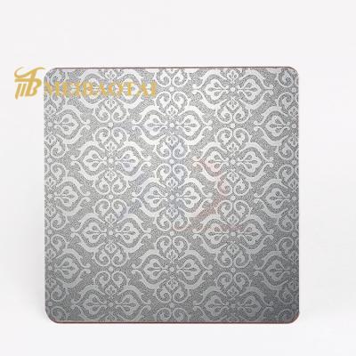 China Sustainable 0.85mm Thickness Slit Edge Embossed Stainless Steel Sheet for Decorative Wall Panels for sale