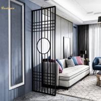 China 201 Stainless Steel Black PVD Coated Customized Size Metal Room Divider Decorative Screen for sale