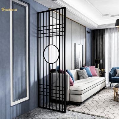 China 201 Stainless Steel Black PVD Coated Customized Size Metal Room Divider Decorative Screen for sale