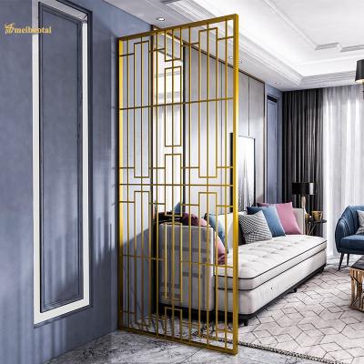 China Gold PVD Color Plating Aluminum Room Divider with Hairline Surface Treatment and Customized Size for sale