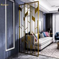 China Customized Gold Coated 8mm Thickness Stainless Steel Room Divider with Laser Cutting Technique for sale