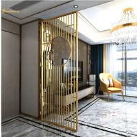 China Golden Hairline Color Stainless Steel Room Divider In Partition Panel ASTM for sale