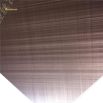 China Bronze Cross Brushed Hairline Stainless Steel Sheet 1219x2438mm for sale