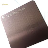 China Anti Finger Print Hairline SS Plate Brown Gold  0.65mm Thickness for sale