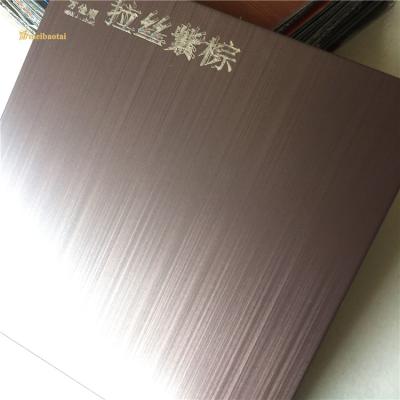 China GB Standard Purple Hairline Stainless Steel Sheet Corrosion Resistance for sale