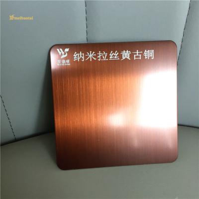 China 4 Feet Bronze Hairline Stainless Steel Sheet Anti Fingerprint for sale