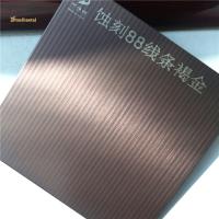 China Grade 304 Brown Gold No.88 Line Pattern Double PVC Film Etched Stainless Steel Sheet for Decoration for sale