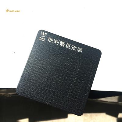 China Anti Finger Print Pvd Black Etched Stainless Steel Sheet For Door Decorate for sale