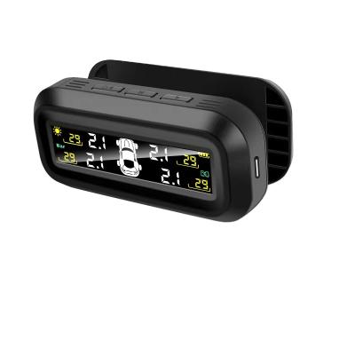 China Digital Car Tire Pressure Monitor for Trucks TPMS with External Wireless Solar Sensor Universal Fitment New Condition Detection for sale