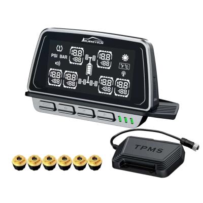 China Large Screen Display Solar Powered High Quality Tire Pressure Temperature Monitor 6 Wheels Color Screen Design Built-In External for sale