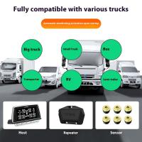China JYS Large Screen Display Truck Tire Pressure Temperature Monitor 6 Wheels Color Screen Design TPMS Sensor Universal 4V for sale