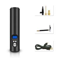 China Multifunctional Portable High Quality ABS Plastic Car Air Pump Solar Charge LED Display Emergency Light Smart Wireless Inflator for sale