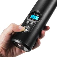 China Multifunctional Portable High Quality ABS Plastic Car Air Pump Solar Charge LED Display Emergency Light Smart Wireless Inflator for sale